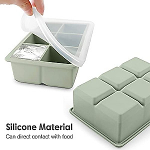 Excnorm Ice Cube Trays 3 Pack - Large Size Silicone Ice Cube Molds with Removable Lids Reusable and BPA Free for Whiskey, Cocktail, Stackable Flexible Safe Ice