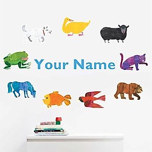 Oliver's Labels Premium Personalized Wall Decal for Kids Room Décor - Peel & Stick, Removable (Brown Bear™)