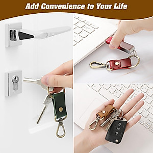 Jack&Chris Genuine Leather Keychain, Small Keychain for Man and Women, Key Holder Mens Belt Key Chain Ring, JC307