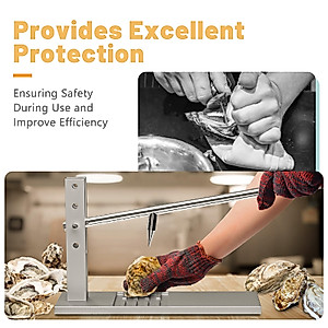Oyster Shucker Machine, Clam Opener, Oysters Shucker, Hotel Buffets and Homes and Gift, Stainless Steel Oyster Shucker Including Knives, Glove and g-Clip, Seafood Tools for Hotel Family Buffet