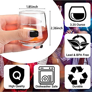 Set of 24 Shot Glasses 3.25 oz Tequila Glasses Heavy Base Whiskey Tasting Glasses Glass Cups Small Liquor and Spirit Glasses Tequila Bar Glasses Shooter Glass for Drinking Tasting Espresso Beer Juice