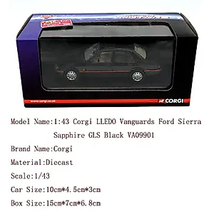 Corgi 1:43 LLEDO Vanguards for Ford Sierra Sapphire GLS Black VA09901 Diecast Model Toys Car Limited Collection Auto Gift