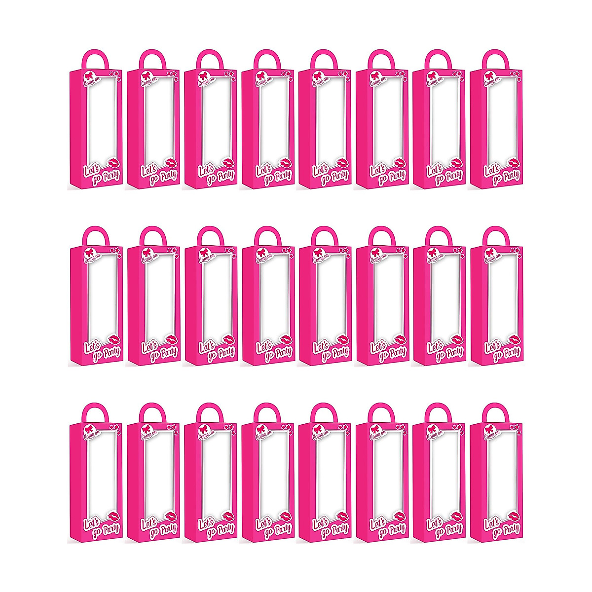 UMIUP 24PCS Pink Girls Party Favor Boxes Pink Doll Gift Boxes Decorations Boxes Can Built-in Party Favor and Goodie Bag Candy Boxes for Girls Birthday Party Cowgirl Birthday Bridal Shower Supplies ﻿