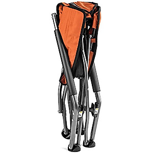 Cascade Mountain Tech Camping Chair - Low Profile Polyester Folding Chair for Camping, Beach, Picnic, Barbeques, Sporting Event with Carry Bag and Cushion Availability, Orange