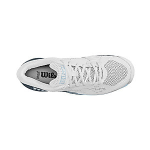 WILSON Women's Rush Pro Ace Pickler Sneaker, White/Grey/Baby Blue, 9.5
