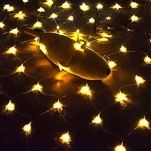 CREAMOON Christmas Net Lights Outdoor Rainproof Net Light with 8 Lighting Modes Hanging String Mesh Lights for Christmas Trees, Wedding, Garden, Party Outdoor Decorations(US Plug)