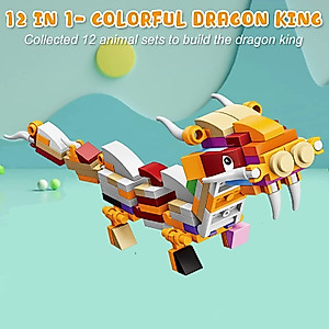 12 Pcs Prefilled Easter Eggs with Zodiac Animal Building Blocks, Surprise Easter Egg Toys Easter Party Favors, Easter Basket Stuffers, Easter Egg Hunting, Classroom Prizes