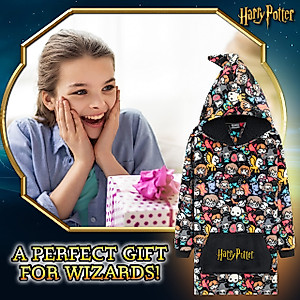 Harry Potter Oversized Hoodie Blanket for Kids, Gifts for Girls Boys (Multicolor)