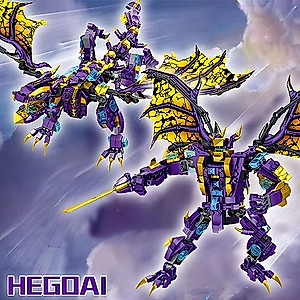 HEGOAI 2-in-1 Japanese Dragon Building Set, Animals Toy Set for Boys 8-14 Years Old, Ideal Gift for Thanksgiving, Halloween, Christmas, Birthday, 475 Pieces (Compatible with Lego Sets)…
