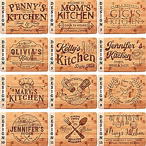 Gifts for Mom, Personalized Mom Cutting Board | 12 Designs - 9.8" x 13.8" | Custom Mothers Day Gifts for Mom, Grandma - Mom Gifts from Daughter or Son - Bamboo Handle