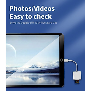 Micro SD Card Reader Adapter Accessories Iphone Camera Memory TF Lightning Compact Flash Photo Viewer Compatible for 13 12 11 Pro Max X XS XR 8 7 6plus Ipad Air Mini 2021 2020 2019 Apple MFI Certified