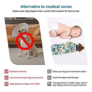 LovinPet Extra Large Dog Clothes - Large Dog Pjs, Lightweight Stretchy Fabric,White Dinosaur Allover Print, Dog Jumpsuit, Pet Anxiety Relief Shirt, Easy to Wear Dog Costume, Party Shirt,Blue Grey 3XL