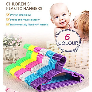 Baby Hangers 120 Pack Clothes Hangers Colorful Plastic Hangers Small Coat Hangers for Kids,Infant,Nursery,Toddler