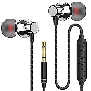 JKSWT-jukstg Earphones Noise Isolating in-Ear Headphones with Pure Sound and Powerful Bass with High Sensitivity Microphone and Volume Control
