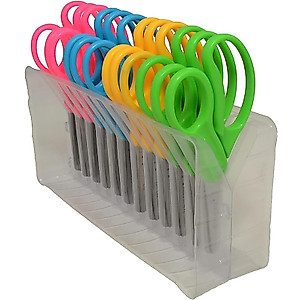 Westcott 13140 Right- and Left-Handed Scissors, Kids' Scissors, Ages 4-8, 5-Inch Blunt Tip, Assorted, 12 Pack