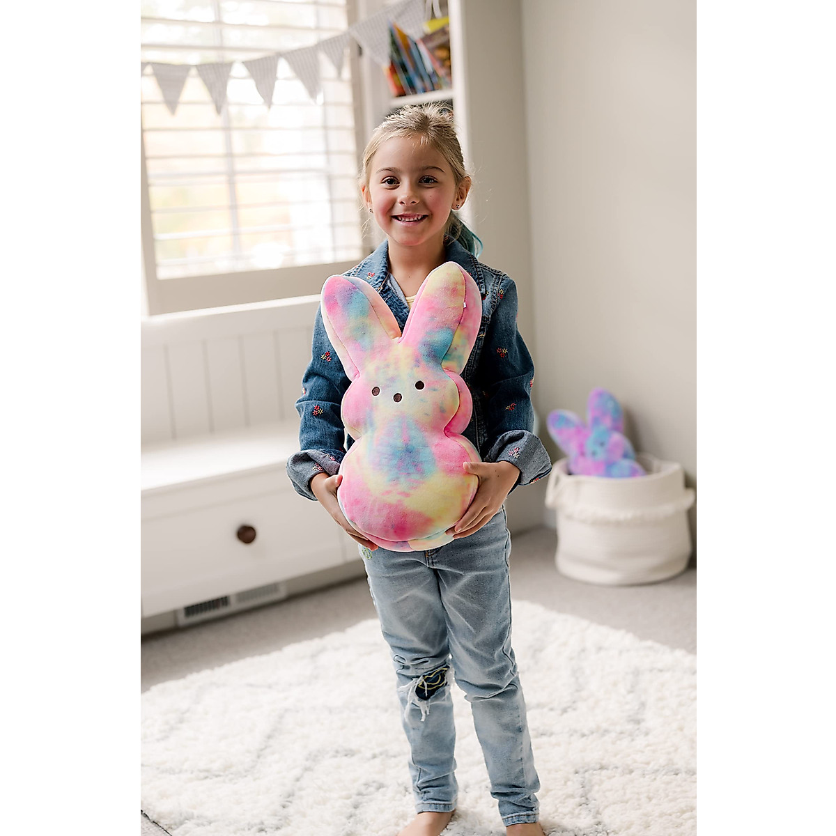 Animal Adventure | Tie-Dye Bunny Peeps | 15” Collectible Plush | Pink Tie-Dye