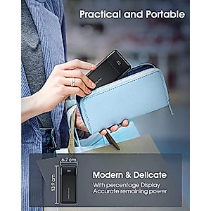 POWERADD PRO Portable Charger, USB C 10000mAh Power Bank LED Display PD 20W Fast Charging External Battery Pack Compatible with iPhone 14 13 12 11 Samsung S21 S20 Google LG iPad, etc. - Black