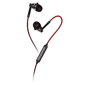1MORE Dynamic Driver In-Ear Earphones Fashion Headphones with Ergonomic Comfort, Balanced Sound, Tangle-Free Cable, Volume Control, Microphone - 1M301 Black/Red (Renewed)