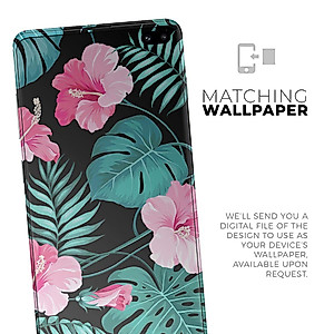 DesignSkinz Tropical Mint and Vivid Pink Floral v2 Protective Vinyl Decal Wrap Skin Cover Compatible with The Samsung Galaxy S20 (Screen Trim & Back Glass Skin)