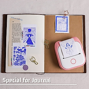 Memoking T02/M02X/M02L Blue on White Thermal Paper-5-Year Sticky 50mmx3m for Journal Photo Texts Study Notes and More, 3 Rolls