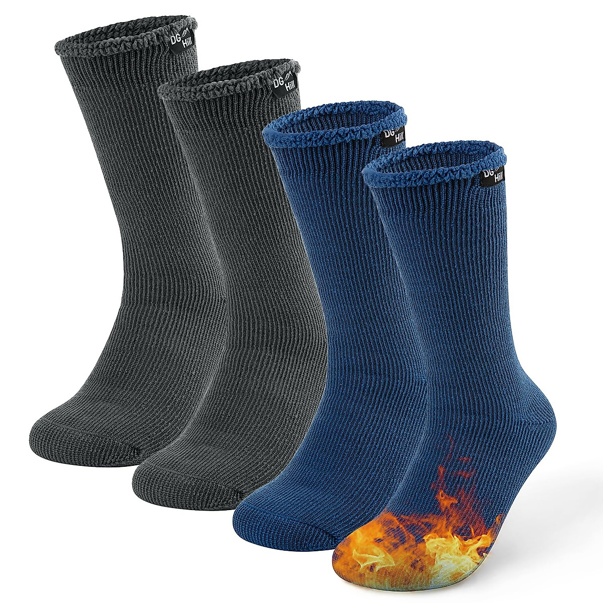 DG Hill Winter Thermal Socks - Warm Sock for Men Women Cold Weather Insulated - Heated Socks Thick Snow
