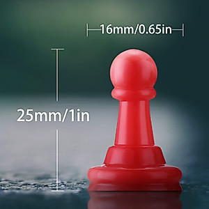Shappy 32 Pieces Board Game Pieces Multicolor Plastic Pawn Game Pieces for Board Games Chess Pieces Tabletop Markers 1 Inch