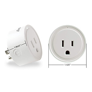 Energizer Connect Smart WiFi Plug, Mobile Connect App Enabled, Voice Controlled, Alexa, Echo, Siri, Hey Google Enabled, No Hub Required, Mini Outlet 15-Watt, 2.4GHz, ETL & FCC Certified