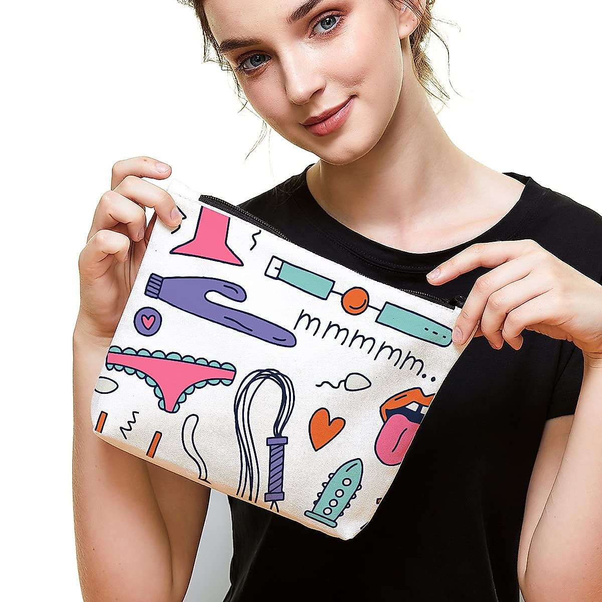 IHopes+ Funny Makeup Bag Gift for Women Best Friends Sister Teen Girls| Cute Mature Sex Makeup Bag Cosmetic Travel Accessories Bag Toiletry Case Gifts