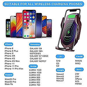 TALMIL Wireless Car Charger Mount,Windshield Dash Air Vent Phone Holder Compatible iPhone13/12/11/13/12/11Pro/13/12/11ProMax/XSMax/XS/XR/X/8/,Samsung S10/S9/S8/Note10/Note9