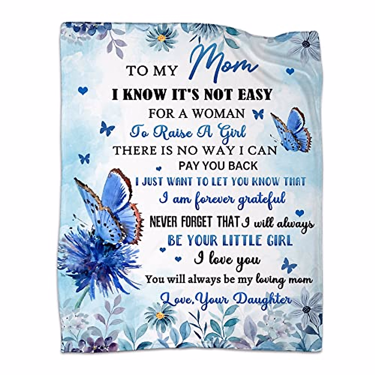 Gifts for Mom from Daughter, to My Mom Blanket, to My Mom Ultra-Soft Throw Blanket 60"x50"-Mom Blanket from Daughter-Mother‘s Day Birthday Gifts for Mom