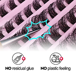 Eyelashes Extension Cluster Lashes Individual Full Volume Lashes Natural Look 8-16MM DIY False Lashes Mink D Curl 100 Pcs Fake Eyelashes by Winifred