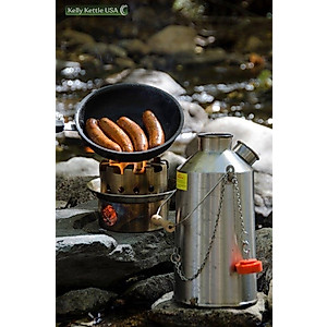 Large Hobo Stove Kelly Kettle Stainless Steel - Fits ONLY Base Camp and Scout models. Cook for hours with sticks and twigs. For Camping, Hunting, Fishing, Scout Camp, Emergencies, Hurricanes, Tornados
