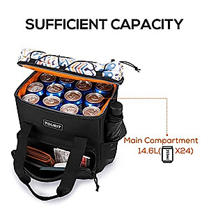 TOURIT Cooler Bag 24-Can Insulated Soft Cooler Lunch Coolers Portable Cooler Bag for Picnic, Beach, Work, Trip, Daily, Black