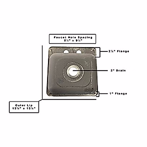 Class A Customs | 15" X 15" X 5" Stainless Steel Sink | 300 Series Stainless Steel | RV Camper Motor Home Sink | Concession Sink