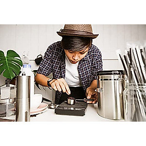 Mixpresso 16Oz Coffee Canister, Stainless Steel Airtight Coffee Container, Ground Coffee Bean Storage with Date Tracker, Vacuum Sealed Espresso Airtight Container, Coffee Jar, Sugar Container