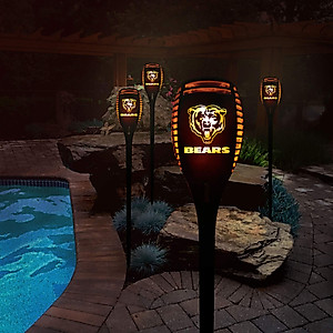 Sporticulture Chicago Bears 36 Inch Tall LED Torch Light-Emulates Flickering Flames-Auto On & Off Outdoor Waterproof Landscape Lighting Decoration-Security Light for Any Patio, Yard & Walkway