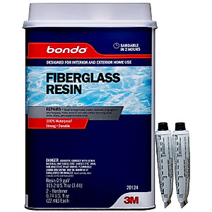 Bondo Fiberglass Resin, Interior and Exterior Home Use, 100% Waterproof, Strong, Durable, 20122, 28.8 fl oz Can