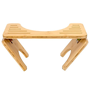 Toilet Stool for Adult and Kids, 8 Inches Toilet Squat Stool for Bathroom Foldable Bamboo Toilet Foot Potty Poop Stool with Non-Slip Pads - Improved Bowel Movement (Natural Color)