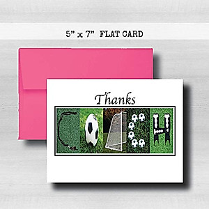 Personalized Soccer Coach Thank You Card, 5"x 7" Flat Card, Greeting Cards