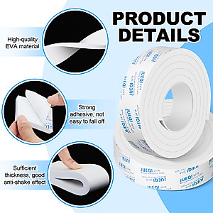 Pangda 3 Rolls Headboard Stoppers for Bed Frame Furniture Bed Stoppers Self Headboard Wall Adhesive Protector Tool Adjustable Anti Shake Pad Soundproof Banging, White