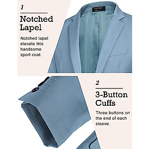 COOFANDY Mens Blazers Slim Fit Casual Summer Sports Coats Fitted Sport Jacket (Clear Blue XL)