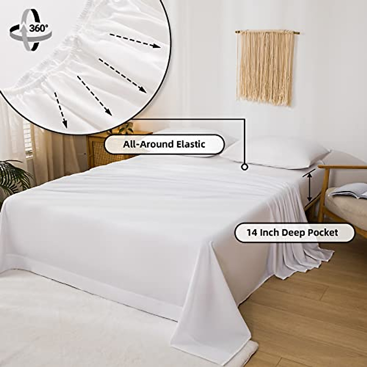 weigelia Queen Comforter Set Boho Bed Comforter Set 7PC Emerald Green Comforters Queen Size Bed in a Bag Soft Microfiber Comforter with Pillow Shams Fitted Sheet Flat Sheet Bedding Set for All Season