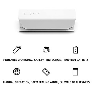 ZKIRON Mini Bag Heat Sealer - Portable Handheld Food Sealer Bag Resealer, Smart Heat Sealer Machine for Chip Bags, Plastic Bags, Snack Bags - Perfect for Food Preservation and Travel (White)