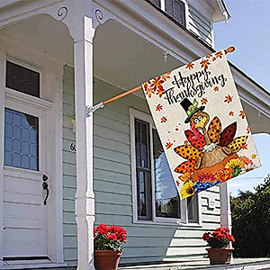 Happy Thanksgiving Garden Flags 12.5 x 18 Inch, Be Thankful Thanksgiving Flag Double Sided Decorative Turkey Fall Garden Flag for Thanksgiving Day Harvest Fall Autumn Yard Outdoor Decor