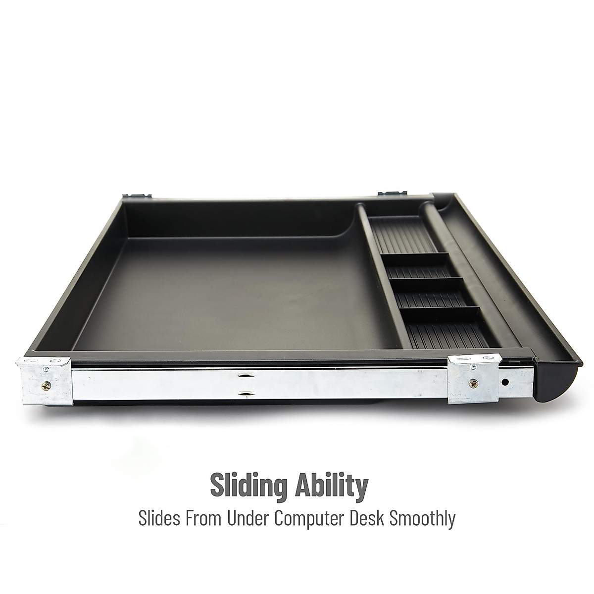 Mind Reader Anchor Collection, Undermount Keyboard Tray and Organizer, Black