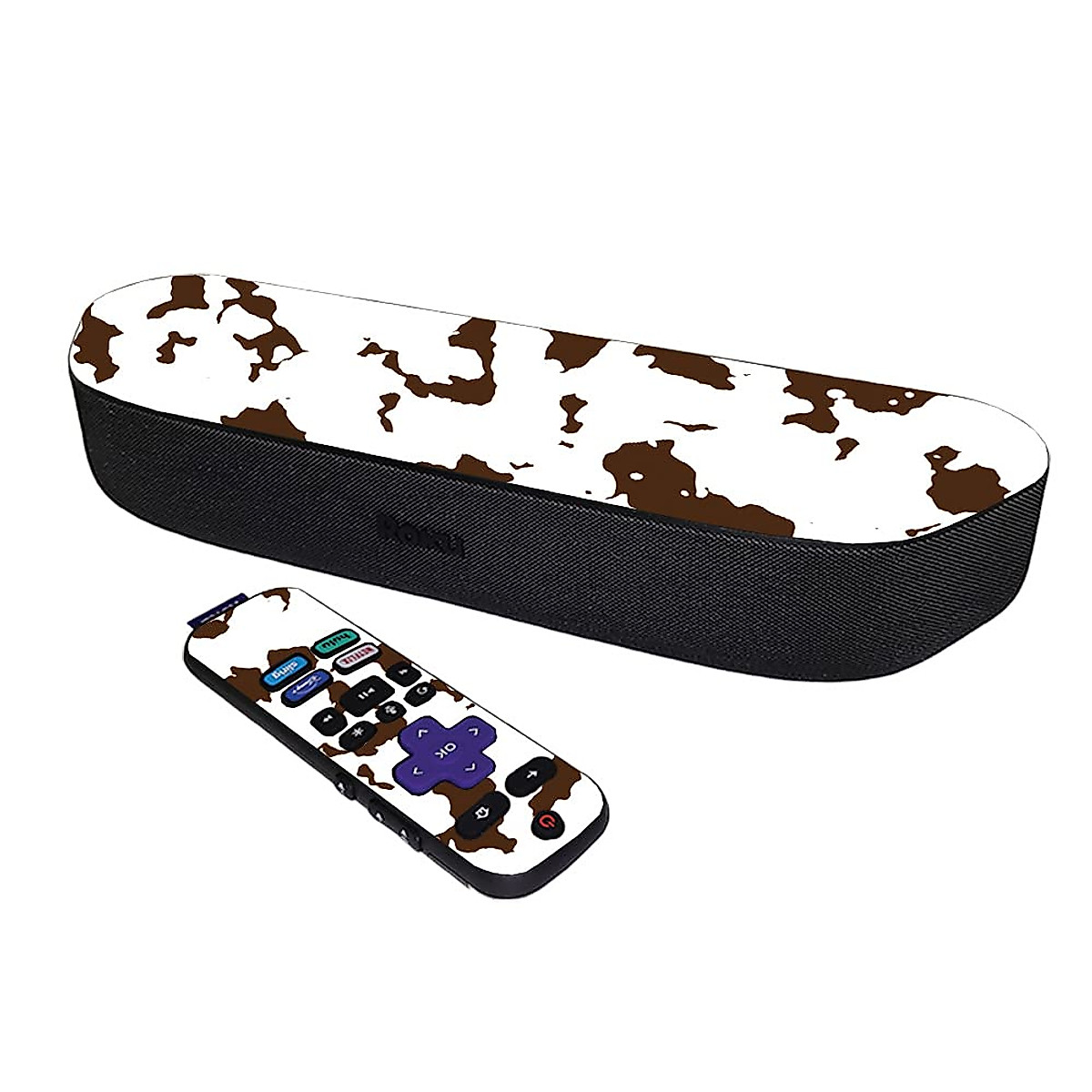 MightySkins Skin Compatible with Roku Streambar Media Player (2020) - Brown Cow | Protective, Durable, and Unique Vinyl Decal wrap Cover | Easy to Apply and Change Styles | Made in The USA