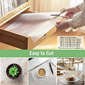 Oyiqar Shelf Liner, Non-Slip Cabinet Liner, 12 Inches x 20 FT Washable Oil-Proof for Kitchen Cupboard, Shelves, Refrigerator, Storage, Desks, Non Adhesive Drawers Kitchen Liner