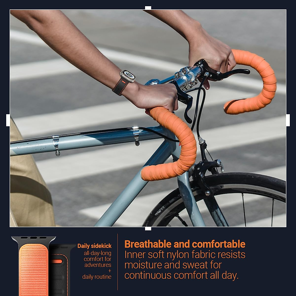 Caseology Athlex Band for Apple Watch Band Ultra 2, Ultra, Watch Series 10/9/8/7/6/5/4/3/2/1/SE Series 49mm 46mm 45mm 44mm 42mm - Active Orange