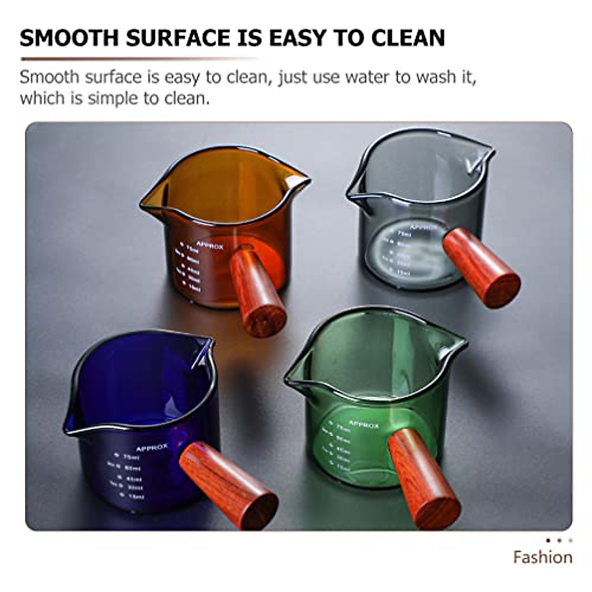 Luxshiny Clear Coffee Mug Espresso Shot Glass with Handle Shot Glass Measuring Cup Mini Milk Glass Cup with Handle for Milk Coffee Espresso Making Amber Stained Glass