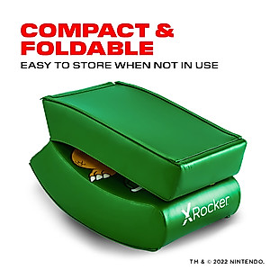 X Rocker Super Mario Bowser Video Gaming Floor Chair, Official All-Star Edition Nintendo Collectible, Faux Leather, Foldable, 5000401, 33.46" x 16.14" x 25.59", Bowser Green